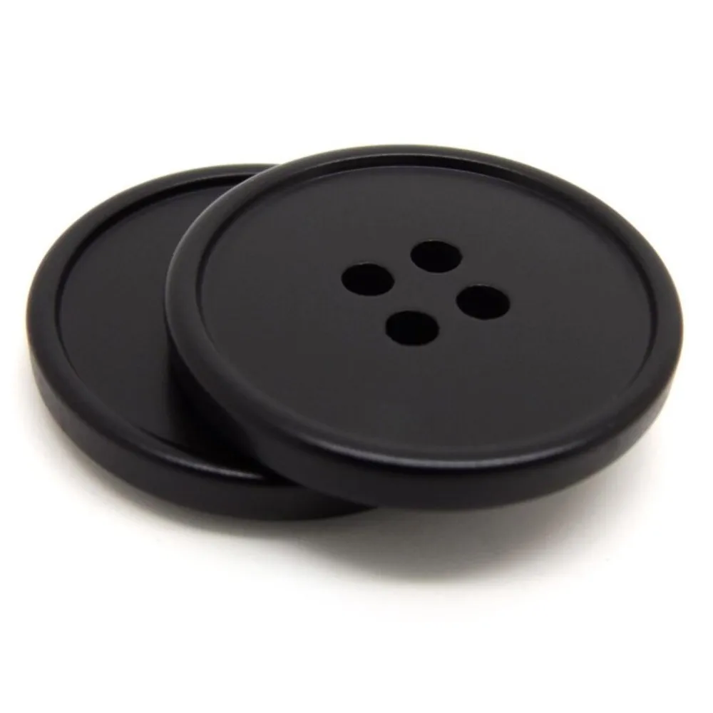 Classic Style Designer Shirt Buttons - Black 30mm Plastic Jacket Buttons