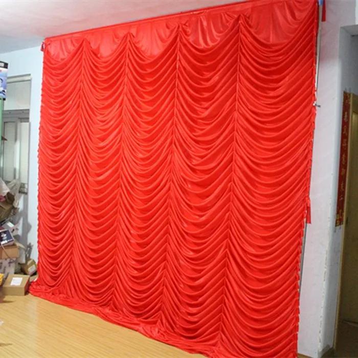 Portable Stage Blue Water Wave Curtain Backdrop - Smooth