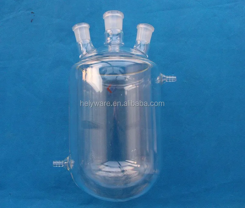 25ml To 5000ml Round Bottom Glass Jacketed Flask With Tempering Jacket ...