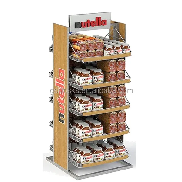 Metal Shelf Hanging Nutella Display Rack Stands For Nutalla Jars - Buy ...