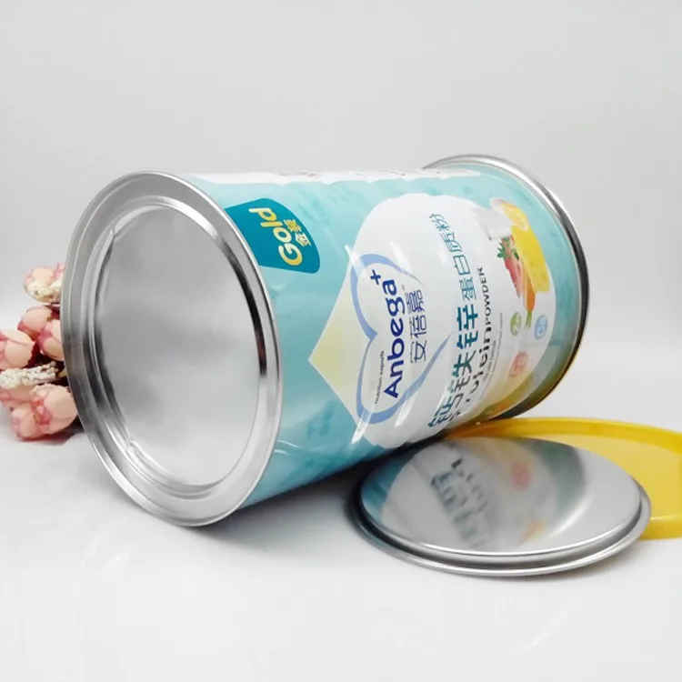 1l Wholesale Round Milk Powder Can Tin Box - Buy Tin Can For Powder ...