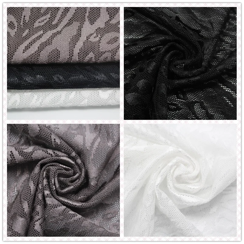 low MOQ 90 polyamide 10 elastane leopard jacquard mesh fabric| Alibaba.com