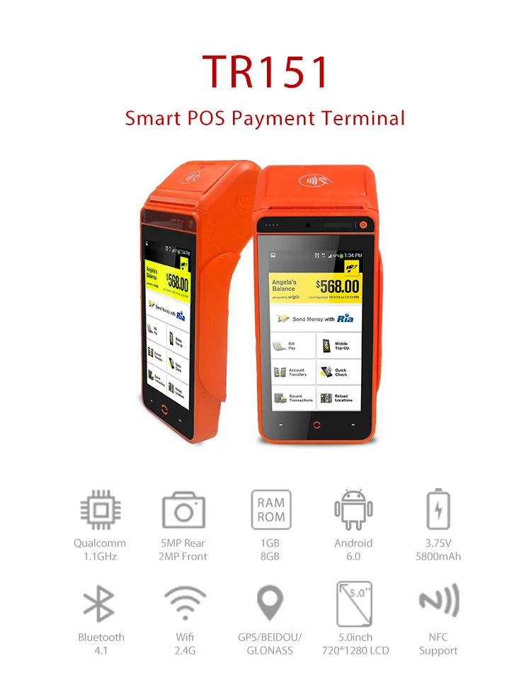 Emv Pci Handheld Android Edc Pos Terminal Mobile Payment Machine - Buy ...