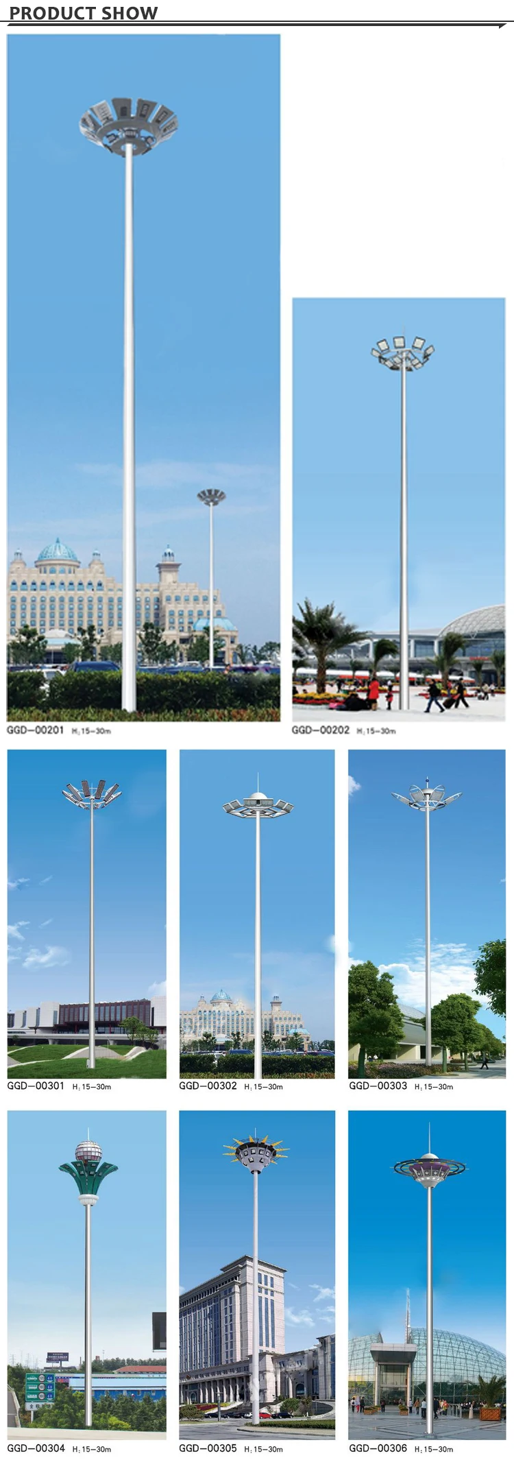 Customize Design Fiberglass Hinged High Mast Light Pole - Buy High Mast ...