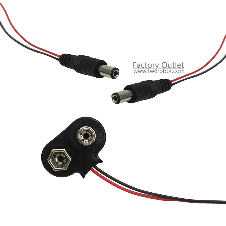 Experimental 9v Battery Snap Power Cable To Dc 9v Clip Male Line ...