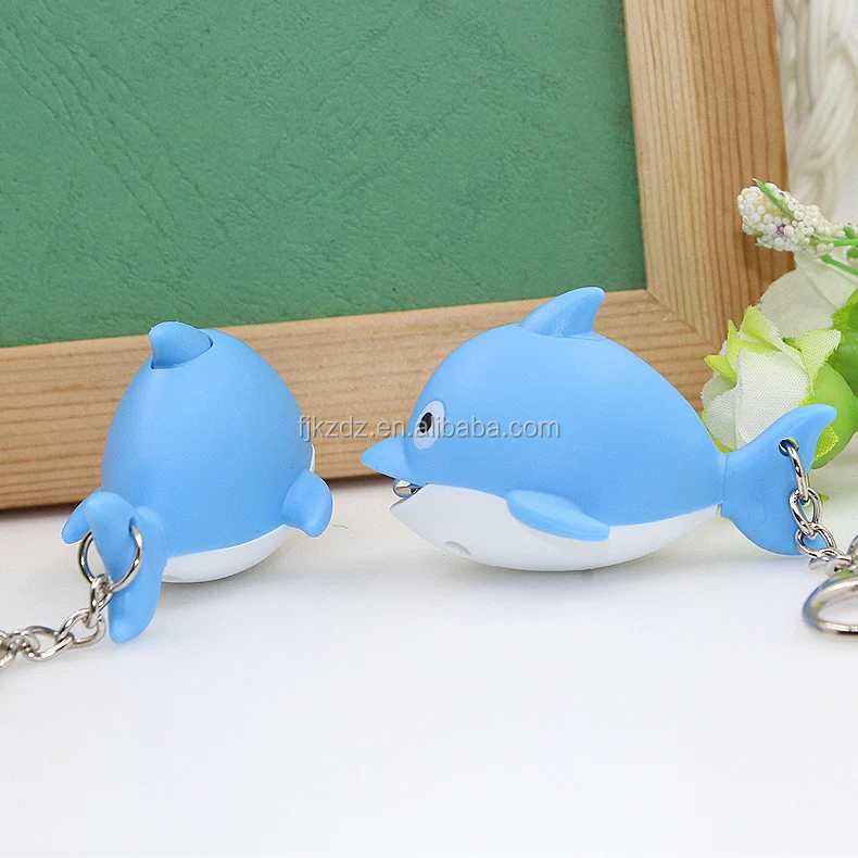 Plastic Aquarium Souvenir,Cute Dolphin Shape Led Keychain With Voice ...