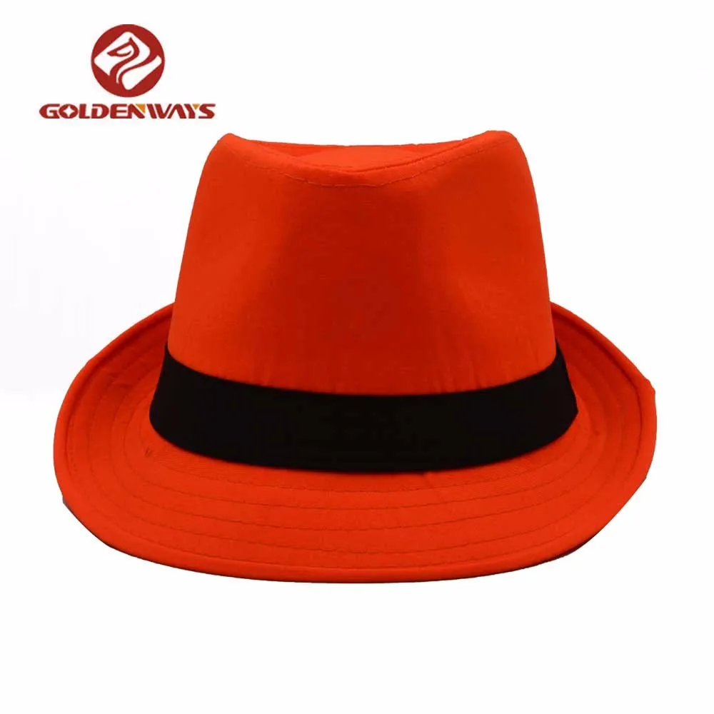 Character Style Unisex Wool Felt Fedora Orange Hat - Buy Orange Hat ...