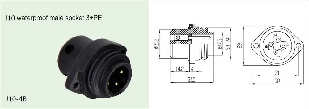 4 Pin Waterproof Circular Connector Male Female Plug & Socket - Oem