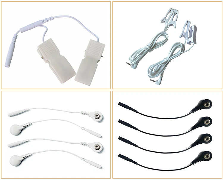 Medical Tens Electrodes Lead Wires / Cables For Snap Button With Dc 2.5 ...