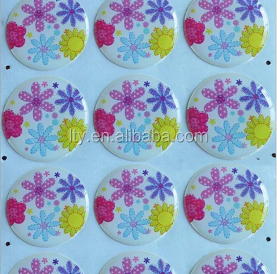 Epoxy Resin Domed Bubble Badges Gel Stickers With Silk Screen Printing ...