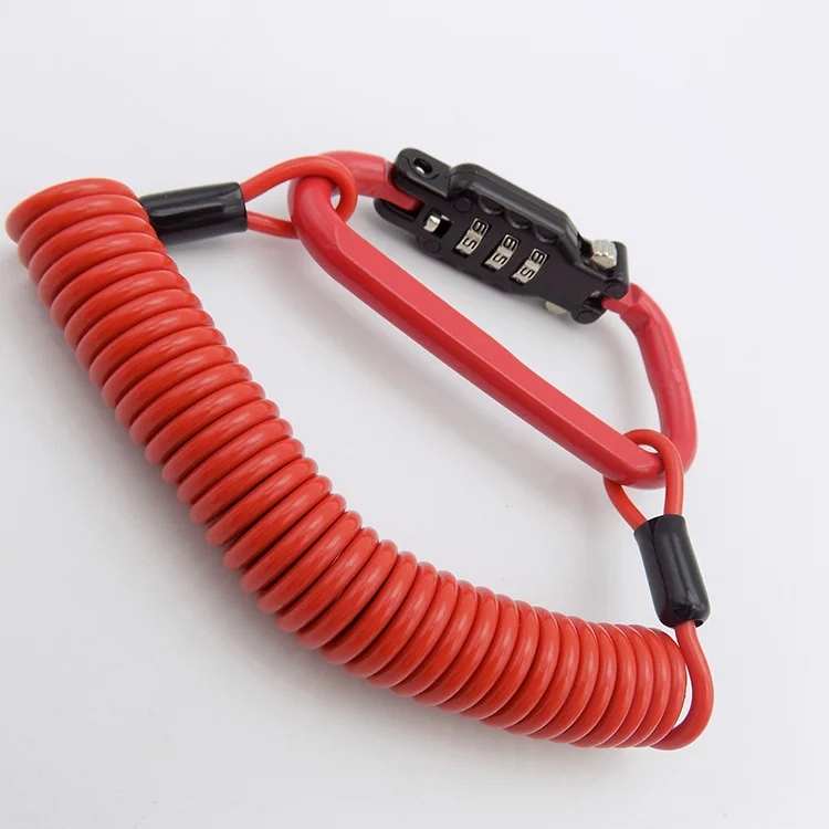 Anti-theft Retractable 3 Digit Stainless Steel Wire Core Helmet Cable ...