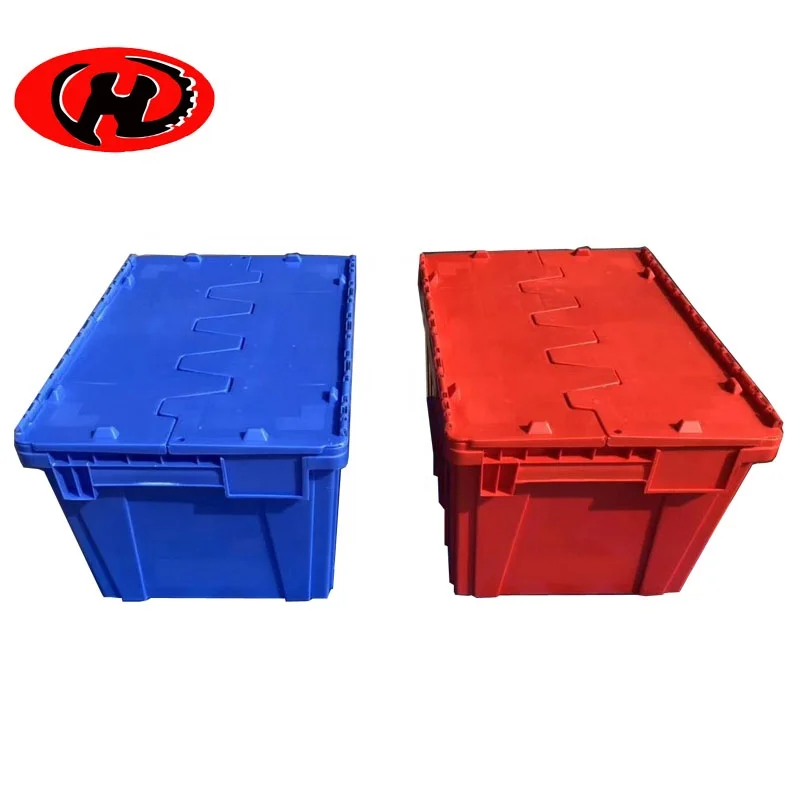 Nestable Plastic Turnover Box With Flip-flop Lid Fashion Design ...