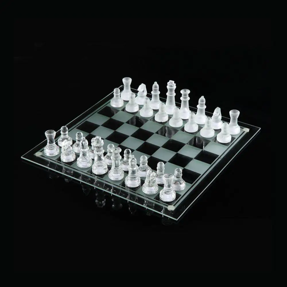New 2 In 1 Glass Chess & Checkers Family Board Game Set - Buy Glass ...