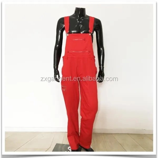 Two Tone Overall Workwear Customized Overalls Red Bib Pant European ...