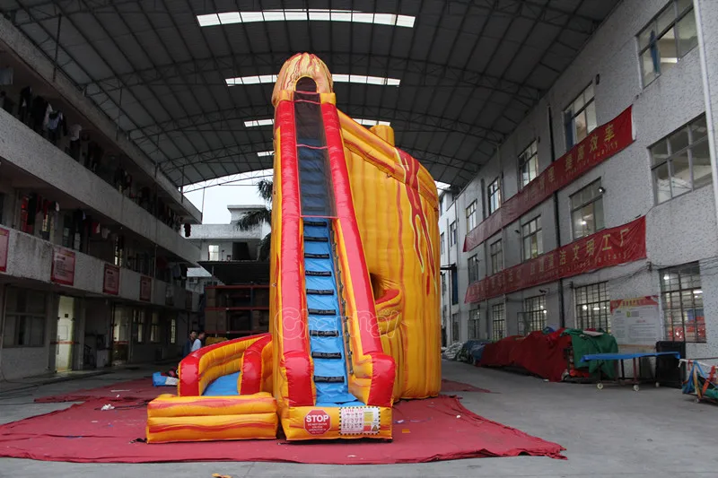 Giant Volcano Lava Inflatable Water Rotating Slide Flame Big Commercial ...