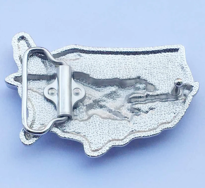 40mm Inner Width USA American Map Star Enamel Bead Plate Belt Buckle ...