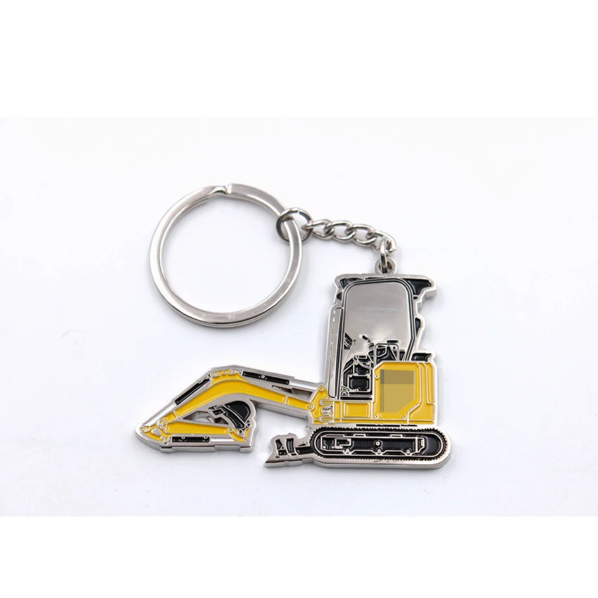 Construction Equipment Excavator Backhoe Shape Metal Keychain ...
