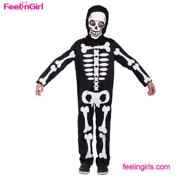 Wholesale Low Price Black Hood Skeleton For Halloween Costumes Kids ...