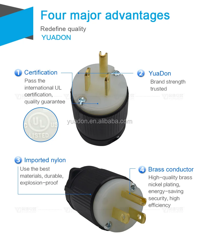 Nema 5-15p Plug Generator Plug And Socket Connector - Buy Nema 5-15p ...