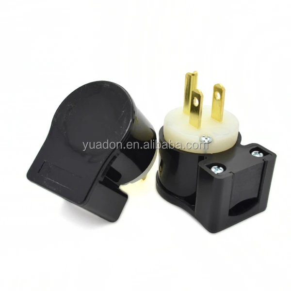 NEMA 5-15P Plug - 15A 125V Grounding Power Plug for USA