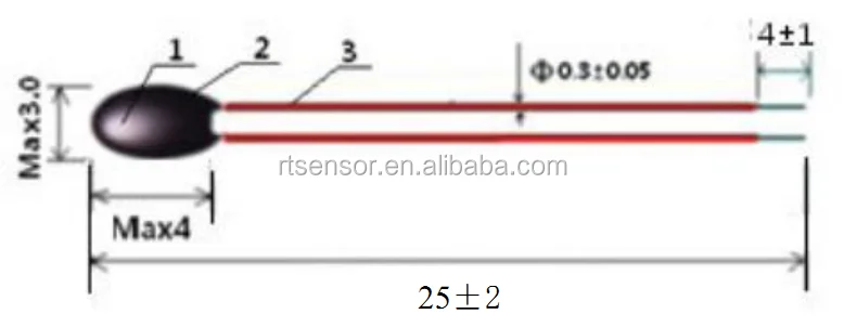 Dt2802ge Temperature Sensing Ntc Thermistor 8k 2% 3780 With Varnished ...