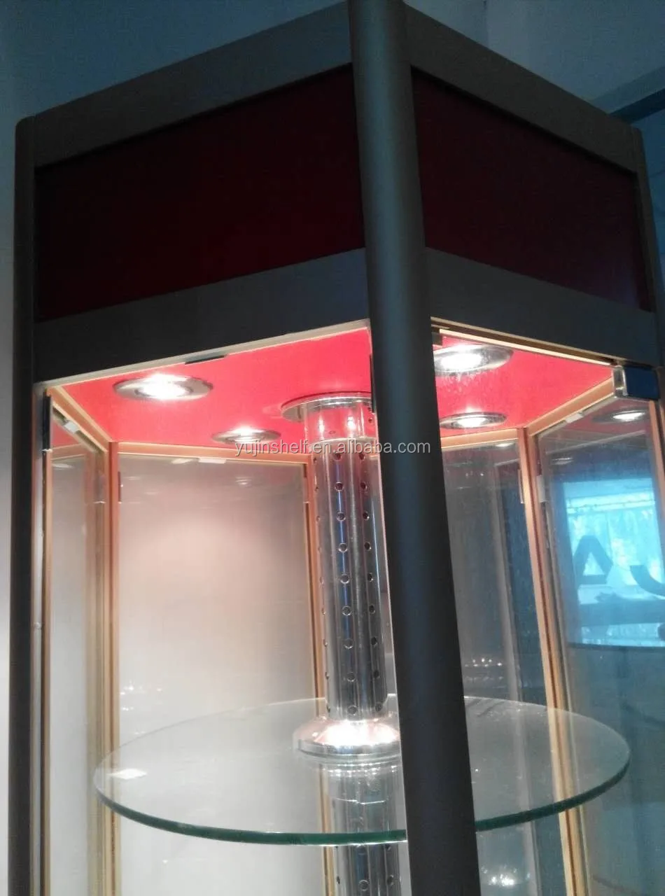 Hot Sale Floor Standing Movable Glass Rotating Display Showcase - Buy ...
