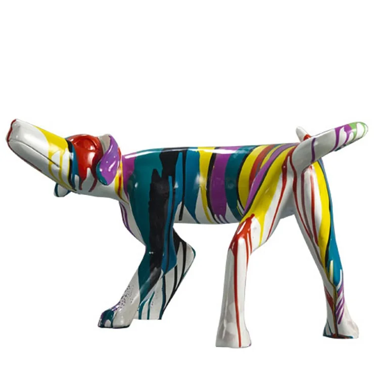 Abstract Sculpture Arts Decoration Figure Colorful Painted Dachshund ...