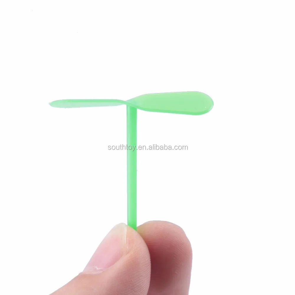 Novelty Micro Finger Spinning Bamboo Copter Flying Dragonfly Toy Glow ...