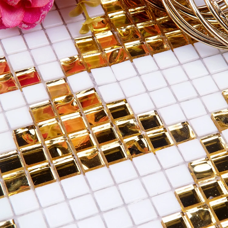Decorative Wall Gold Triangle Mosaic Edge Glass Tile Buy Mosaic Edge