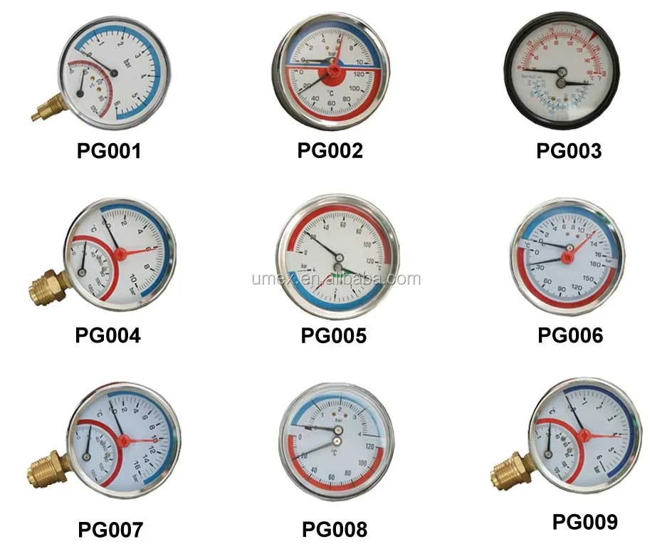 Water Temperature Gauge / Pressure Temperature Combination Gauge - Buy Water Temperature Gauge ...