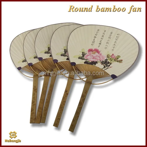 Low Price Hot Selling Promotion Bamboo Handle Paper Uchiwa Fan