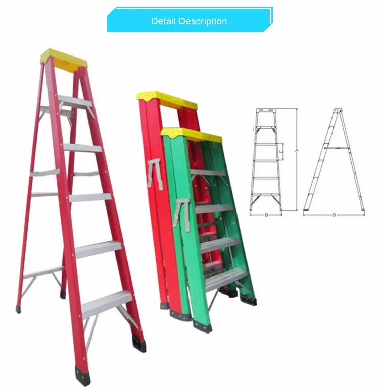 Non-conductive Fiber Fiberglass Insulation Herringbone Step Ladder ...