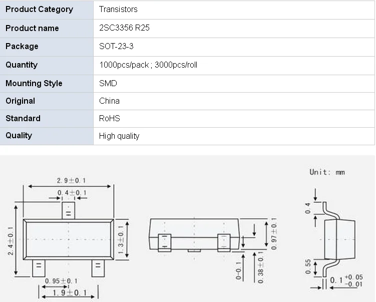 Smart Electronics 2sc3356-t1b-a 2sc3356 R25 Chips R25 Sot23 7g High ...