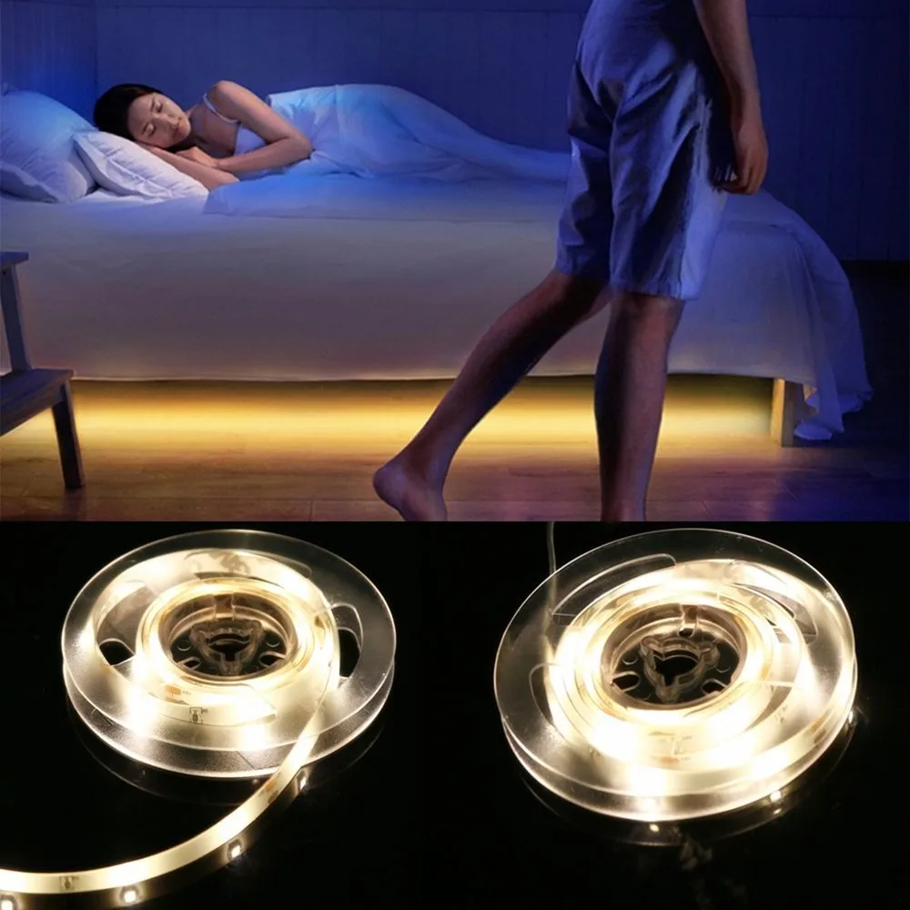 Led Flexible Strip Bed Light With Dual Pir Motion Sensor For Night ...