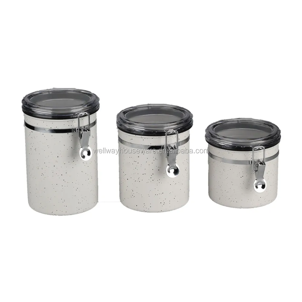 Stainless Steel Airtight Canister With Clear Acrylic Lid And Locking ...