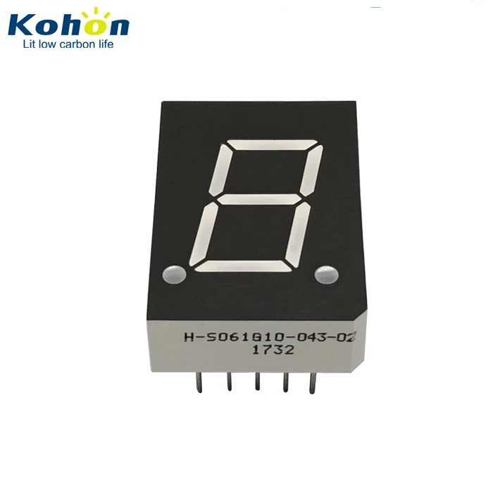 1 Digit 7 Segment 0.6 Inch Seven Segment Led Display Pure Green With ...