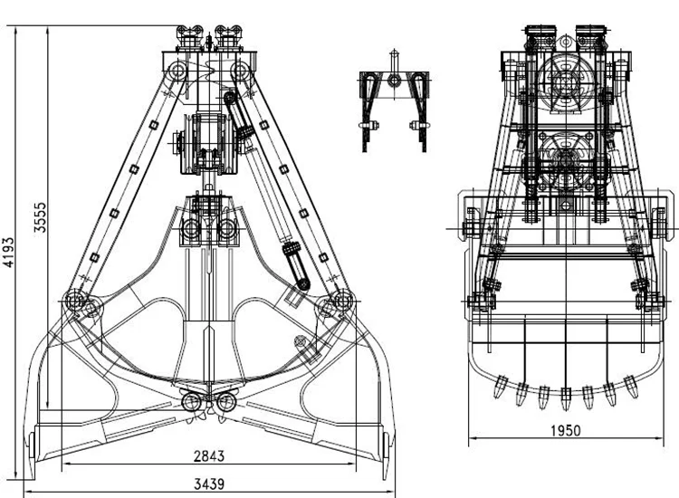 Orange Peel Grab Grapple Bucket for Crane - 10ton to 45ton