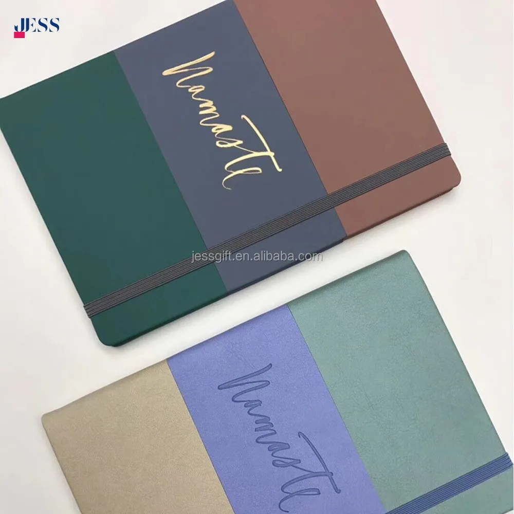 Business Splicing Pu Leather Notepad Diary Notebook With Elastic Band ...