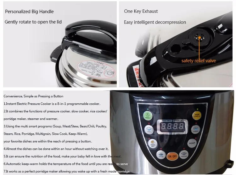 900W Chinese Commercial Pressure Cooker - Versatile & Durable