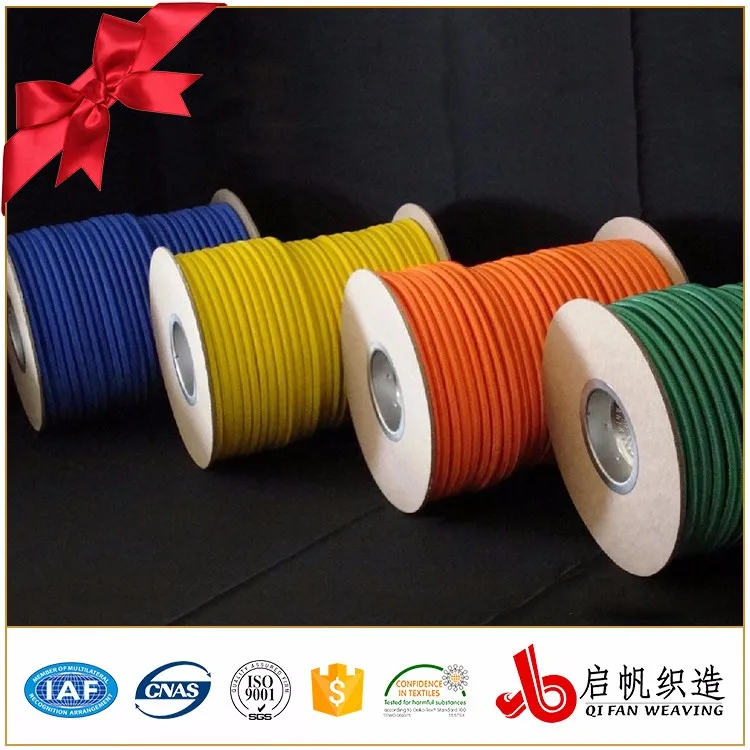 Professional Round Shape Elastic Cord / Elastic Fabric Cord / Elastic ...