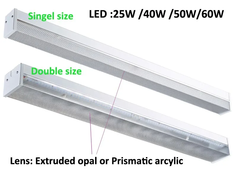 Wrap Fixture T5 T8 Fluorescent Lamp PC Cover LED Linear Batten Light