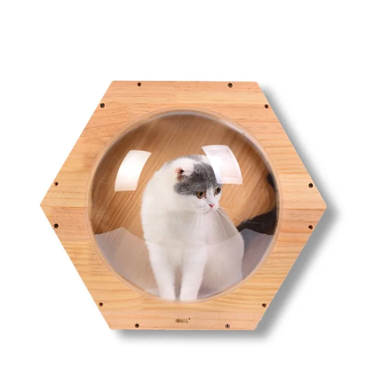 Miaoxianer Fashion Design Pine Hexagonal Cat House - Buy Space ...