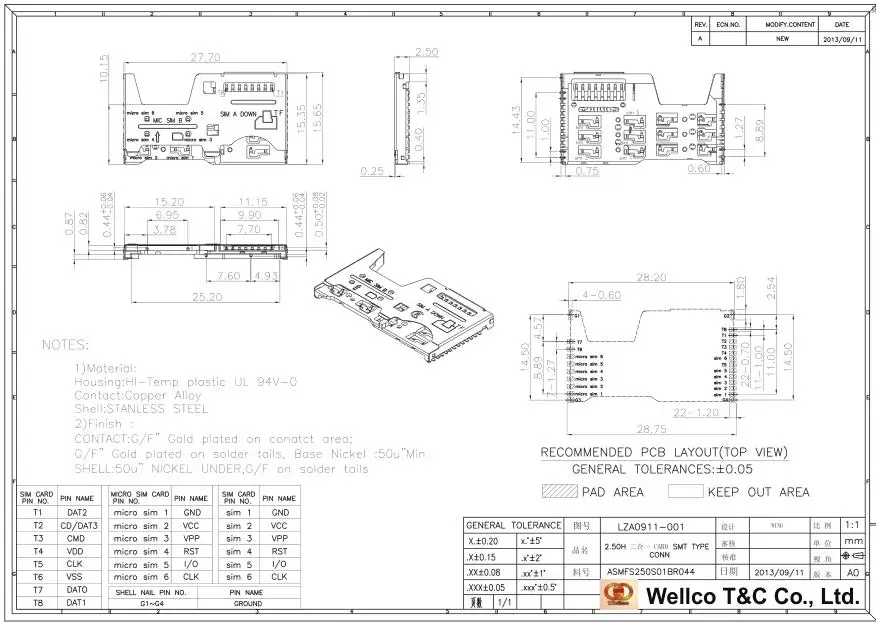 Micro Sim Card Connector Sim Card Connector Tf Micro Sd Card Connector 3 In 1 Series Buy Micro
