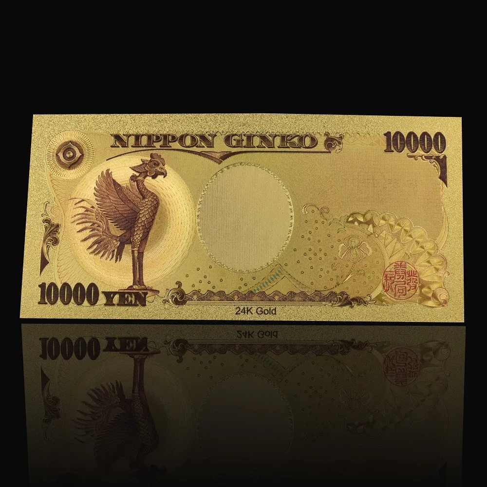 Collection Japan 10000 Yen Gold Foil Banknote Fake Paper Money - Buy ...
