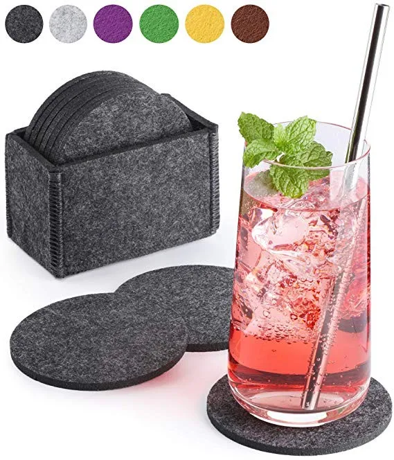 Felt Ball Coasters Premium 4pcs Felt Wool Drink Coasters Set Wool Felt ...