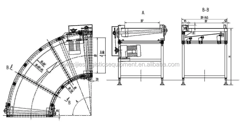 90/180 Degree Curved Belt Conveyor For Hot Sale - Buy 90/180 Degree ...
