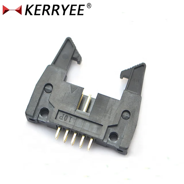 2.54mm Dc2 Shrouded Header With Ear Idc Clip V/t Type - Buy Shrouded ...