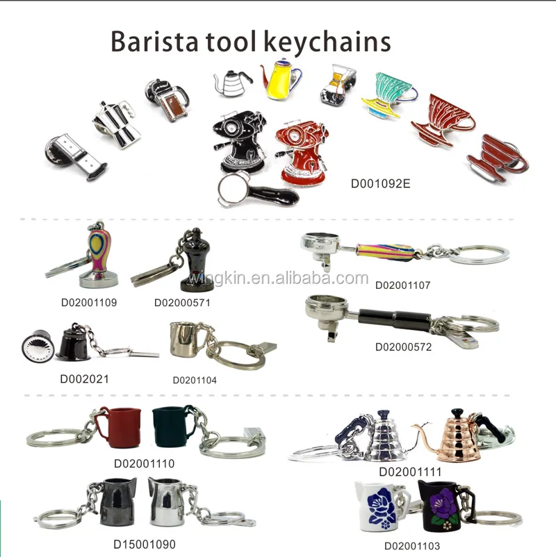 Flat Light Coffee Wooden Barista Tools Key Chain Decoration - Buy Mini ...