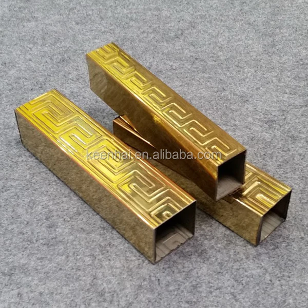 Customized Design 304 Stainless Steel Embossed Color Golden Tube - Buy ...