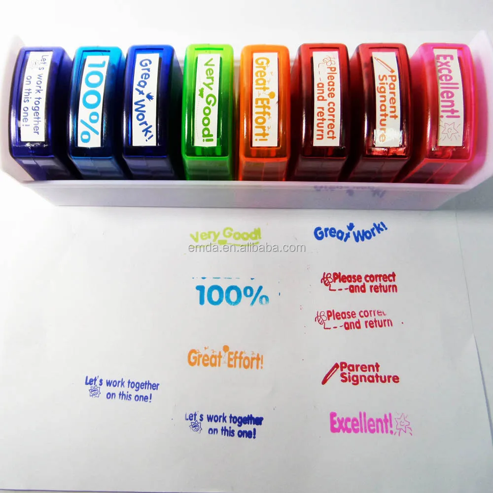 Factory Cheap Price Colorful Funny Rubber School Stamp Teacher Stamp ...